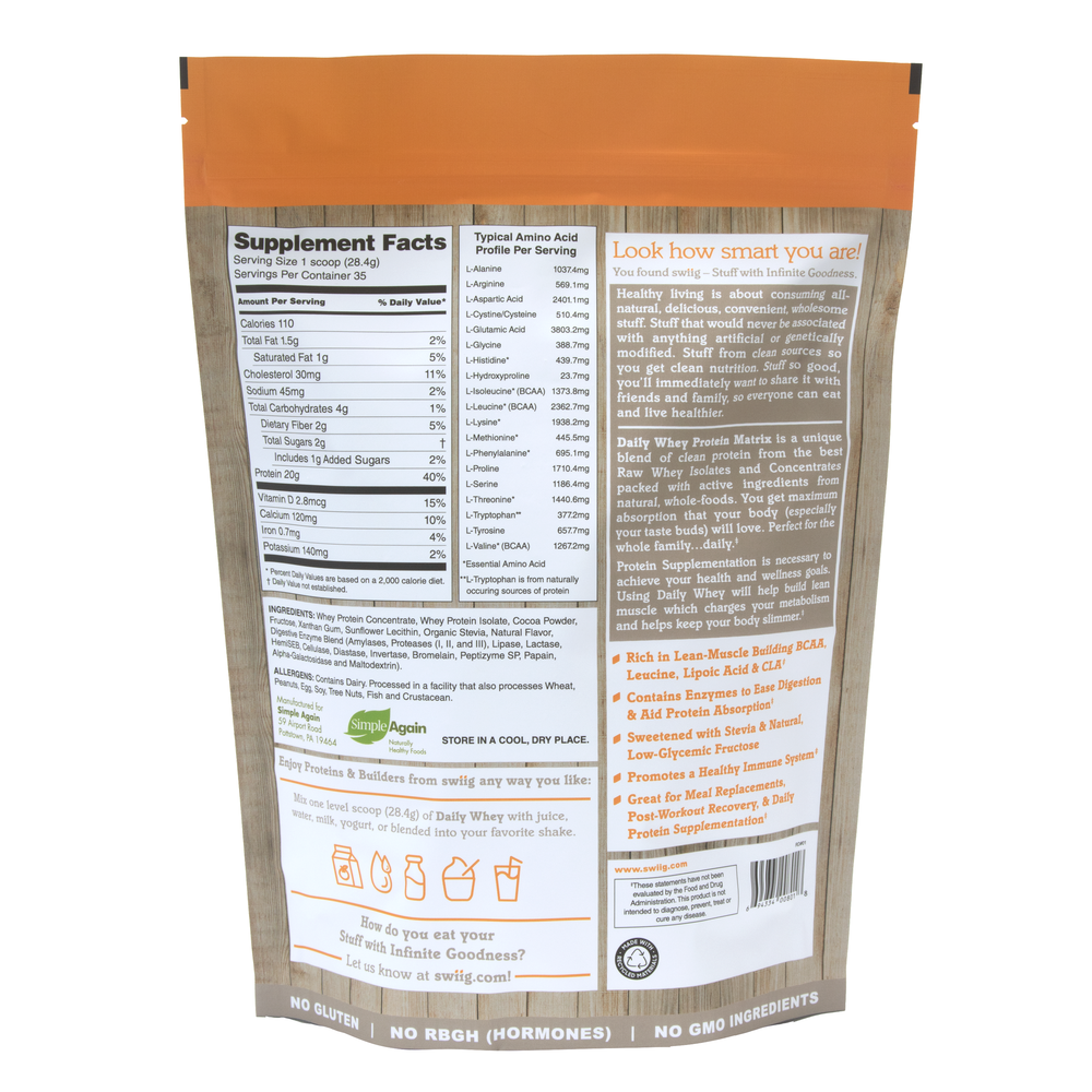 Chocolate Daily Whey Protein Matrix – swiig